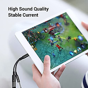 USB C to 3.5mm Headphone and Charger Adapter, 2 in 1 USB C Splitter to Audio Jack & Dongle Cable, Compatible with Samsung Galaxy S21 S21+ S22, Note 20 10, Google Pixel 2 3 4 XL