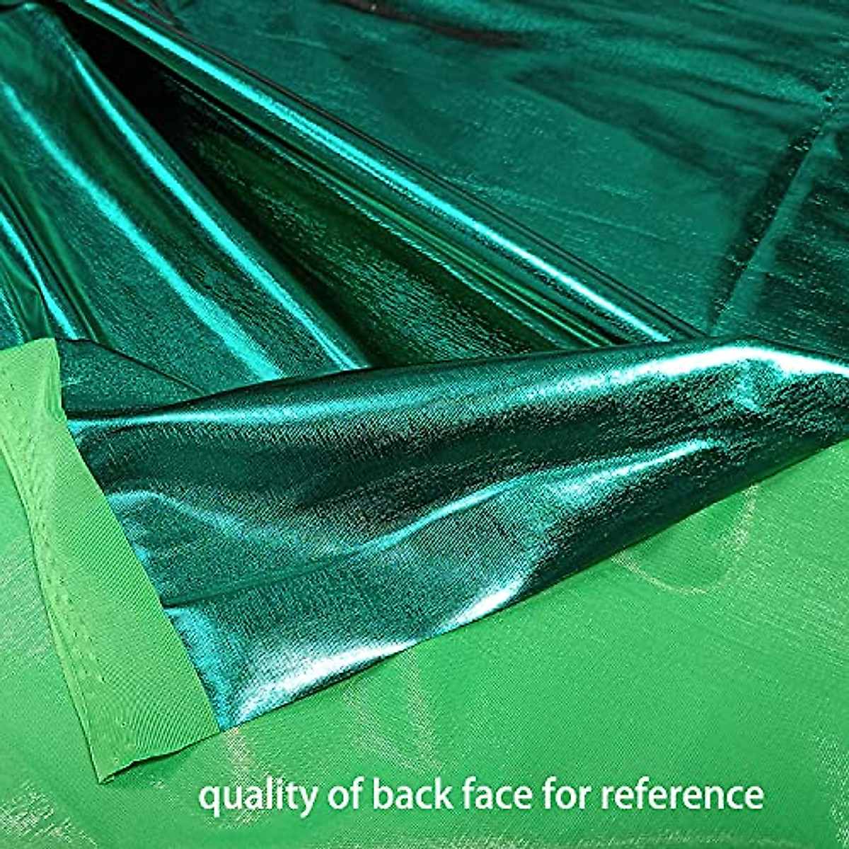 Hologram Metallic Foil Stretch Fabric Width 58 Inches(Green 1yard)