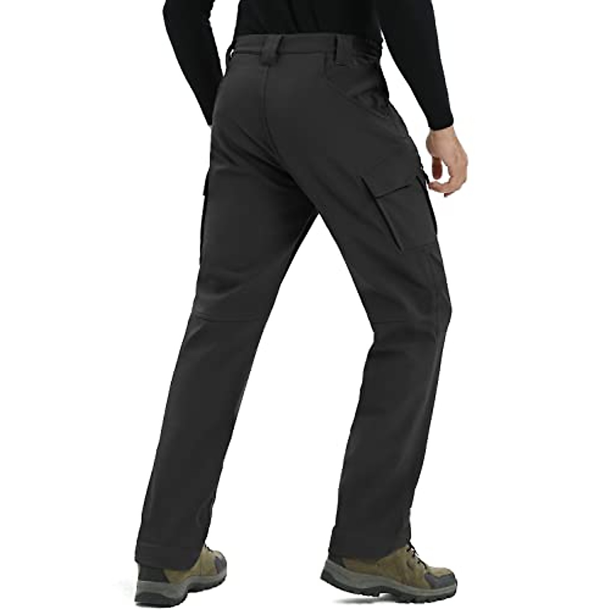 TACVASEN Men's Snow Ski Pants Insulated Thermal Warm Water Resistant Pants with Fleece Lined Utility Pockets Pants Mens Millitary Airsoft Army Pants