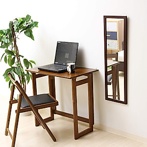 Fuji Boeki 10523 Full-Length Wall Mirror, Height 35.4 inches (90 cm), Brown, Wood, Shatterproof