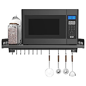 lanliebao 22IN Wall Shelf Metal Shelving Heavy Duty Commercial or Household Grade Wall Mount Microwave Oven Shelf with Fixing Kit