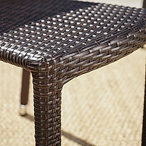 Christopher Knight Home Dover Outdoor Wicker Armless Stacking Chairs with Aluminum Frame, 2-Pcs Set, Multibrown