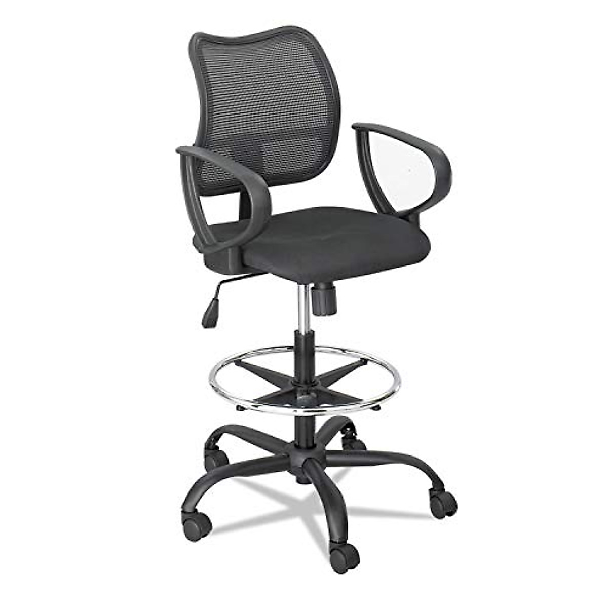 Safco 3395Bl Vue Series Mesh Extended Height Chair Acrylic Fabric Seat Black