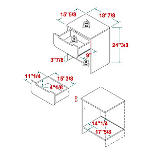 Walker Edison Modern 1-Drawer Simple Nightstand, 20 Inch, Green
