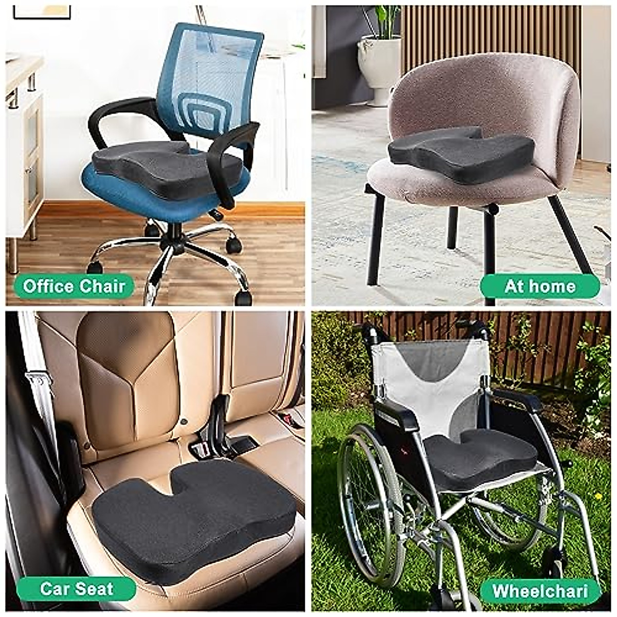 Fitheaven Seat Cushion for Tailbone Pain Relief - Office Chair Cushion