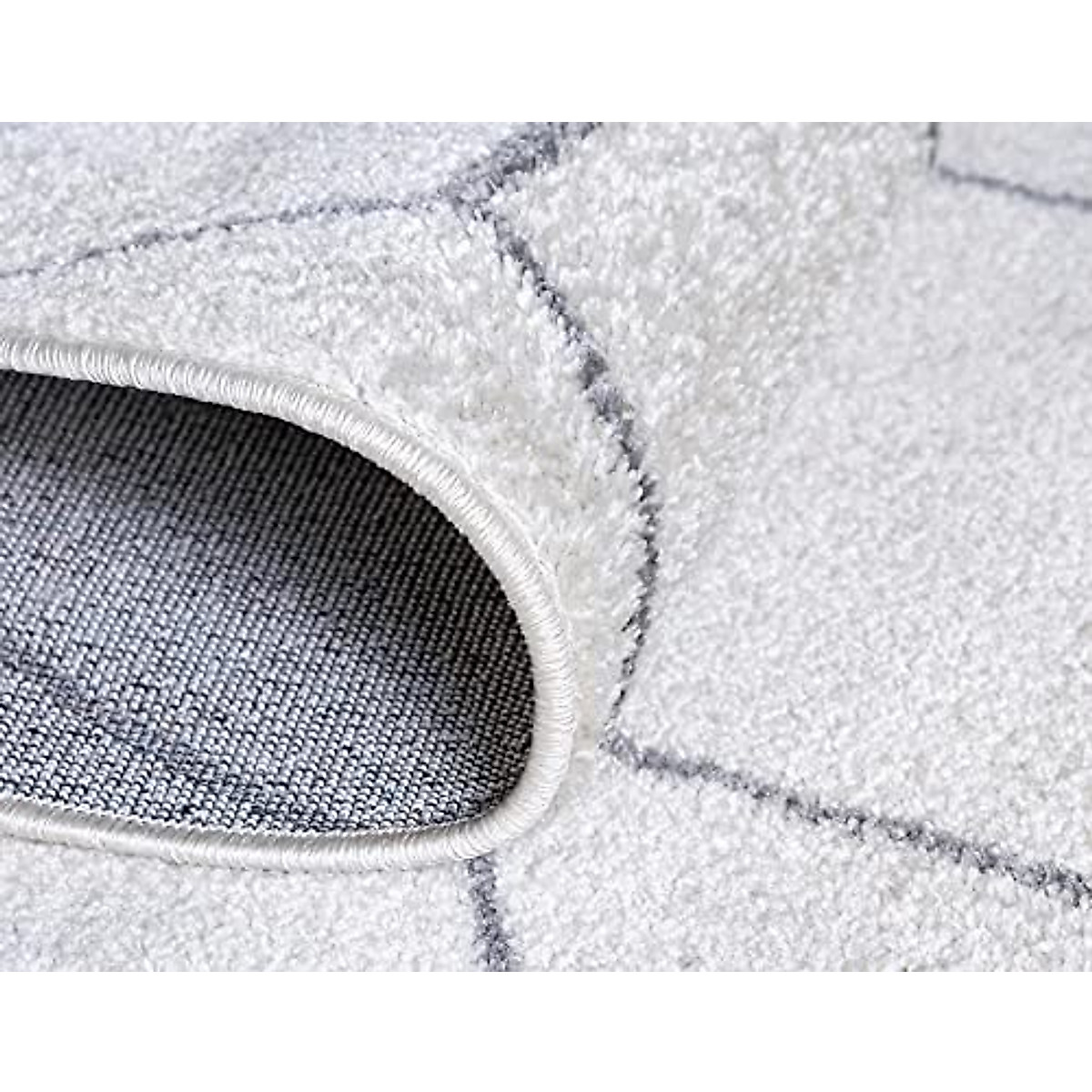 Unique Loom Trellis Frieze Collection Area Rug - Geometric (3' x 5' Oval, Ivory/ Gray)