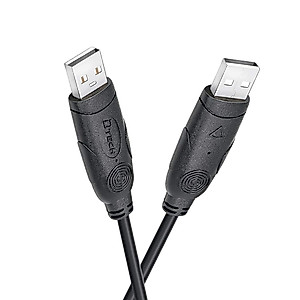 DTech USB to USB Null Modem Cable Serial RS232 Data Communication Transfer File Between 2 PCs Prolific Chip Supports Windows 11 10 8 7 XP Mac (6 Feet, Black)