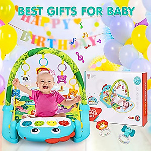 Baby Gym Play Mats Baby Toys Tummy Time Mat Toys Musical Activity Center for Newborn Infant Toys Piano Baby Play Mat Music & Light Newborn Infant Gifts for Baby Toys 0-3 6 9 12 Months, Dinosaur Style