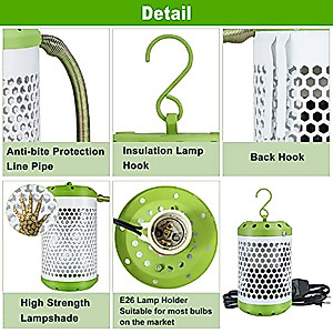 LISINAN Adjustable Reptile Anti-Scald Lamp Covers Heater Guard with 100 Watt Infrared Ceramic Heat Lamp,Lamp Fixture for Heat Emitter for Turtle, Snakes, Lizards, Frogs, Chicks