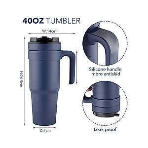 Sama Goods Cafeteria Coffee Mug with Handle for Hot and Cold Drinks, Travel Mug (auter space blue), 40 OZ, FC094