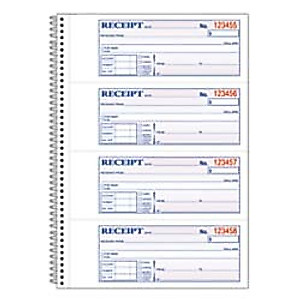Adams Sc1182 Money Receipt Book Spiral 2-Part 7-5/8-Inch X11-Inch 200/Bk We/Ca