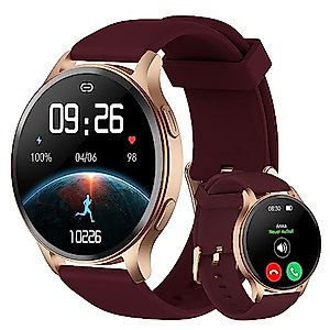 Woneligo Smart Watch for Women(Answer/Make Call), 1.45'' Screen Fitness Tracker with 24-Hour Blood Oxygen/Heart Rate/Sleep Monitor,100+ Sports Modes,IP68 Waterproof Smartwatch for Android and iOS,Red