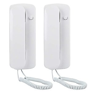 Maxmartt 2 Pcs Wired Intercom Phone AC DC Two Way Intercom Doorphone Home Room Intercome Phone Indoor Telephone Audio Non-Visual Interphone for Villa Home Office