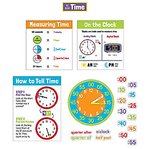 Carson Dellosa – All About Time Bulletin Board Set, Classroom Décor, 23 Pieces