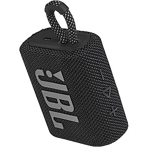 Boomph On-The-Go Kit: JBL Go 3 Portable Bluetooth Wireless Speaker, IP67 Waterproof and Dustproof Built-in Battery - Black