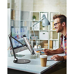 AboveTEK Adjustable Tablet Stand Holder, Long Arm iPad Holder, Flexible and 360 Degrees Rotatable iPad Stand, Compatible with 4.7“- 13.5” Mobile iPhone, iPad, Samsung Tab, Nintendo (Black)