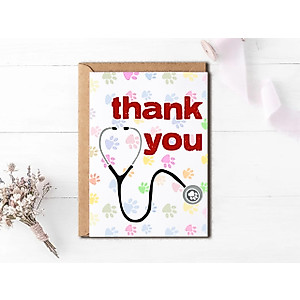 EdgarGifts Funny Thank You Card - Veterinary Card - Thanks Vet Card - Veterinarian Appreciation Card - Thank You Card For Vets, 5 x 7 inches