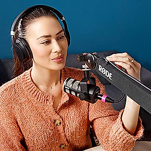 Rode PSA1+ Pro Studio Boom Arm for Podcasting and Streaming with Quick Release Mic Stand Adapter, Microphone Pop Filter, Professional Grade XLR Cable and StreamEye Polishing Cloth