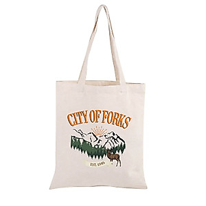 TOBGBE Forks Washington Gift TV Show Lover Tote Bag (City of Forks Tote)