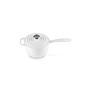 Le Creuset Enameled Cast Iron Signature Saucepan, 1.75 qt., White