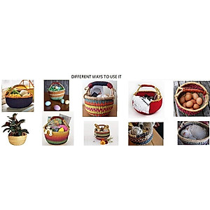 Bolga African Bolga Ghana Basket Fair Trade Ghana Baskets toys Egg baskets Orange (Mini : 7"-9")