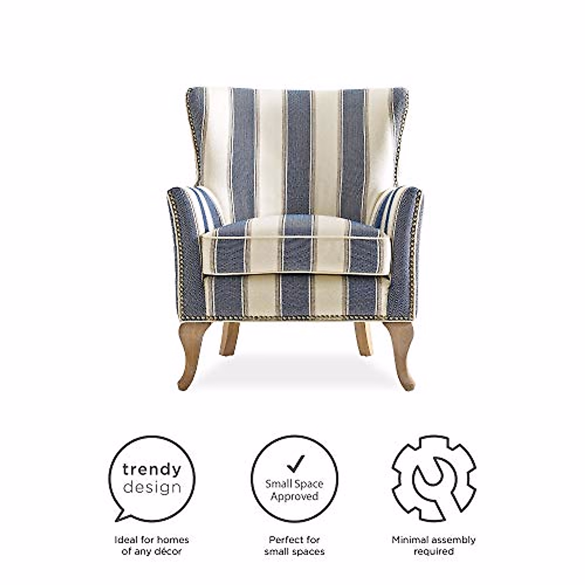 Dorel Living Reva Accent Chair, Blue