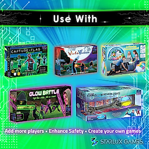 Starlux Games Capture The Flag Redux – Glow-in-The-Dark Bracelet Expansion Set | Adds 12 Players (with 12 LED Bracelets) | Glow in The Dark Games | Sleepover Games | Outdoor Games for Kids