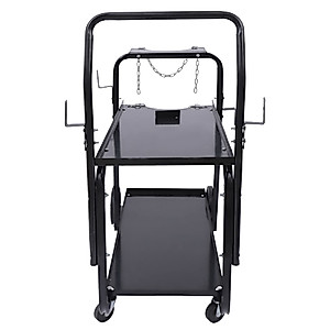 2-Tier Heavy Duty Welding Cart Welder On Wheels Portable Welder for Plasma Cutter Arc with Tank Storage Trolley Workshop Organizer
