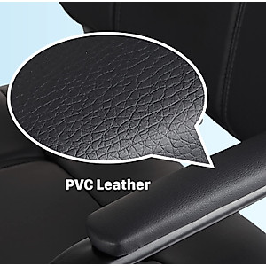 CLATINA Office Reception Guest Chair with Bonded Leather Padded Arm Rest Ergonomic Guest Chair for Waiting Room Conference Desk Black 2 Pack