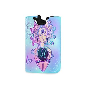 Zodiac-sign-leo Foldable Laundry Basket, Laundry Bag with Handles for Home Bathroom Bedroom/Toys Storage Organizer