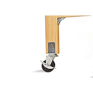 LA Baby Compact Non-Folding Wooden Window Crib with Safety Gate, Natural