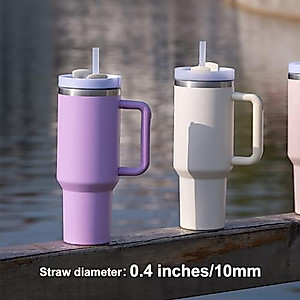 CXLL 6 Pcs Replacement Straw for Stanley Adventure Quencher 40 oz 30 oz Cup Tumbler,Straws with Cleaning Brush for Stanley Accessories