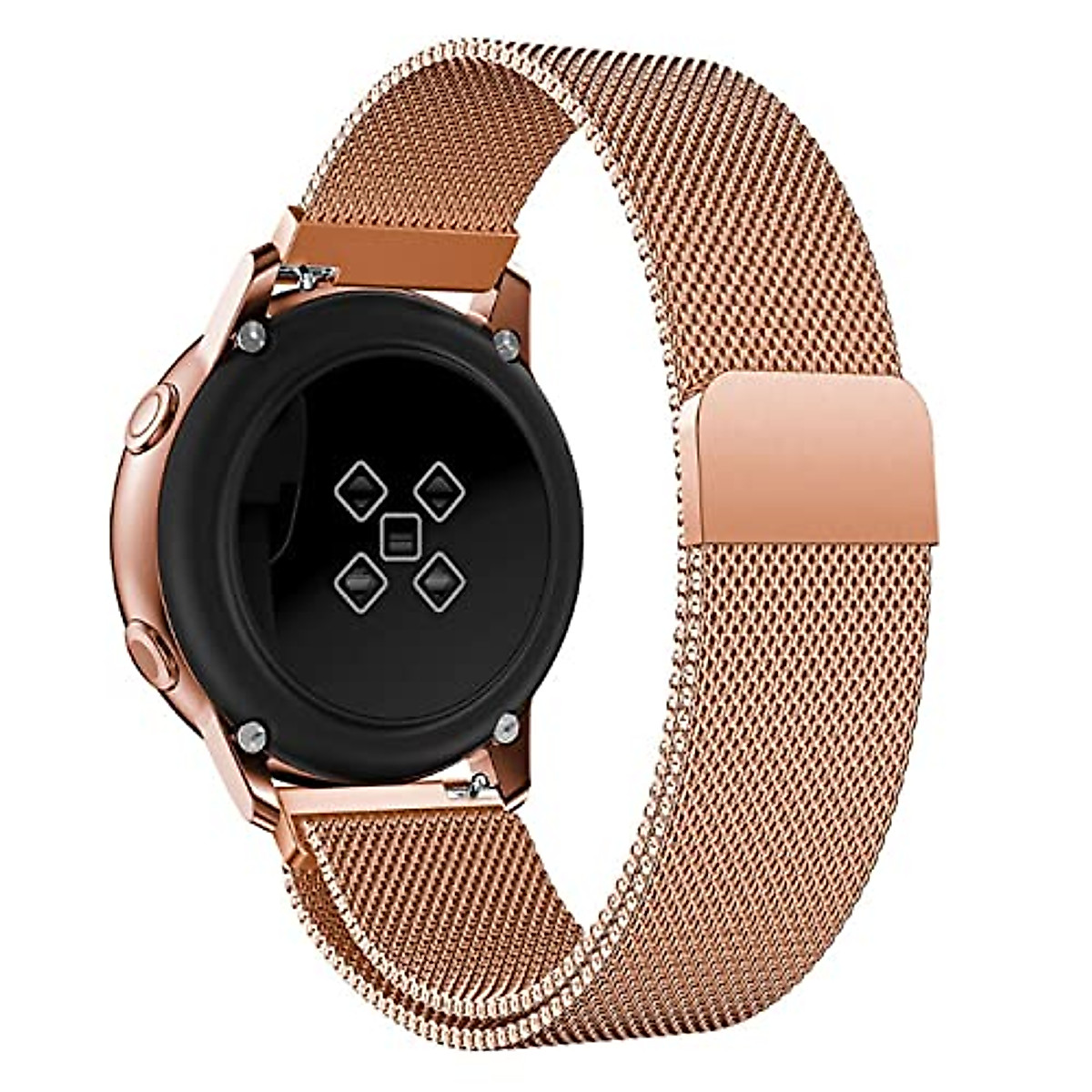 Compatible with Galaxy Watch 3 45mm/Samsung Galaxy Watch 46mm/Gear S3 Frontier/Classic Band, 22mm Stainless Steel Strap Replacement for Pro/Samsung Galaxy Watch 46mm Smartwatch (Rose gold)