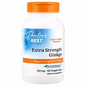 Doctor's Best Extra Strength Ginkgo, 120 mg, 120 Count