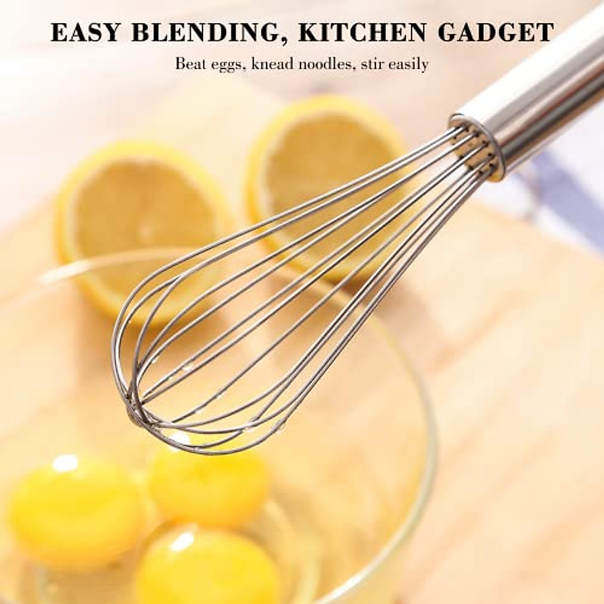 NileHome Stainless Steel Whisk Set 8" 10" 12" Kitchen Whisk Balloon Whisk Kitchen Wisk Wire Whisks for Cooking, Whisking, Blending, Beating, Stirring-4 Pack