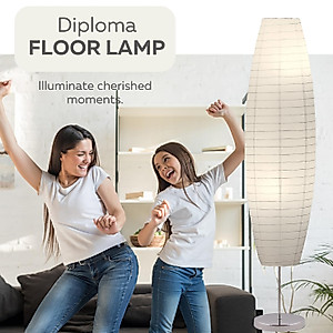 LIGHTACCENTS Diploma Paper Floor Lamp Set of 2 Paper Lamps - Rice Paper Floor Lamps - Paper Floor Lamps for Living Room Fits in Modern Room Decor 50 Inches Tall (Set of 2)