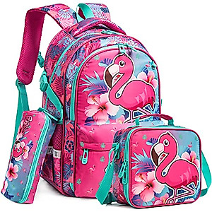 MOHCO Kids Backpack 16 in School Bookbag with Insulated Lunch Box Pencil Case Lightweight Student Bookbag for Girls and Boys