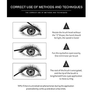 3 Pack 4D Silk Fiber Lash Mascara, Waterproof Smudge-proof Thickening Mascara Black Thickening Lengthening Mascara, All Day Exquisitely Full, Long, Thick, Long-Lasting No Flaking Lash Extensions