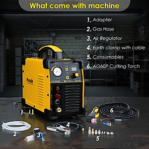 hynade Plasma Cutter HYC500XP, Non Touch Pilot Arc Plasma Cutter,50A Dual Voltage 110V/220V Inverter Max Cut 14mm Plasma Cutting Machine (HYC500XP 110/220V)