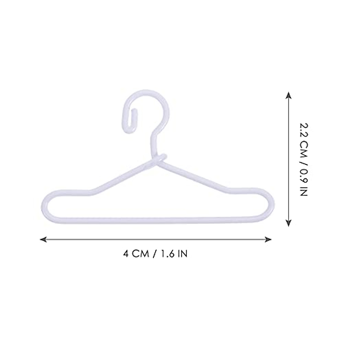 VICASKY Mini Doll Hanger 50pcs Mini Doll Clothes Hanger White Tiny Clothing Dress Gown Hanger Miniature Clothes Hanger Hanging Dress Closet Accessories 4X2. 2CM White Little Hangers