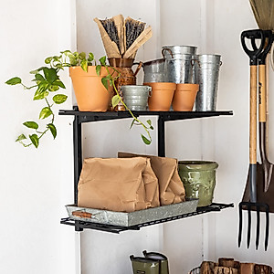 Teal Triangle, 2-Shelf 36x14in Garage Shelving Heavy Duty, Wire Wall Shelf Wall Mounted, Holds 200 lbs, Adjustable Storage Shelves for Garage Organization, G-Shelf