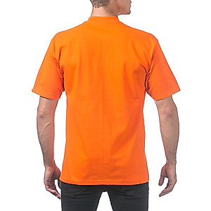 Pro Club Men's Heavyweight Cotton Short Sleeve Crew Neck T-Shirt, Orange Tang, 3X-Large
