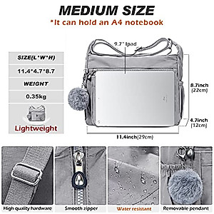 Women Shoulder Handbag RFID Roomy Crossbody Purse Multiple Pockets Bag Ladies Fashion Tote Top Handle Satchel (Silver Grey)