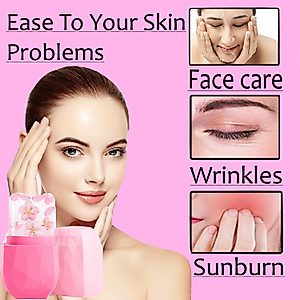 Ice Roller for Face & Eye Puffiness Relief - Enhance Your Natural Glow with Face Ice Roller, Ice Mold for Face with New Leak-Proof Design, Reusable Ice Face Roller-Gift for Women