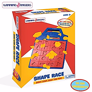 Winning Fingers Shape Toy Puzzle Game – Pop Up Board Game with Shape Puzzles - Two Players Concentration Games Puzzle Board Matching Game - Educational Toy for Kids 3 Years and Older