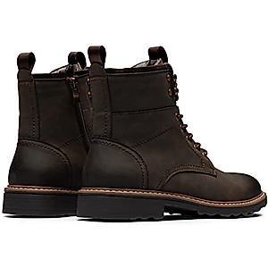 Vostey Boots for Men Casual Waterproof Mens Boots Retro Lace Up Motorcycle boots(BMY8039A brown 10.5)