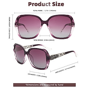 OCERAVE Oversized Polarized Square Sunglasses for Women Men Fashion Sparkling Frame Shades HJ025
