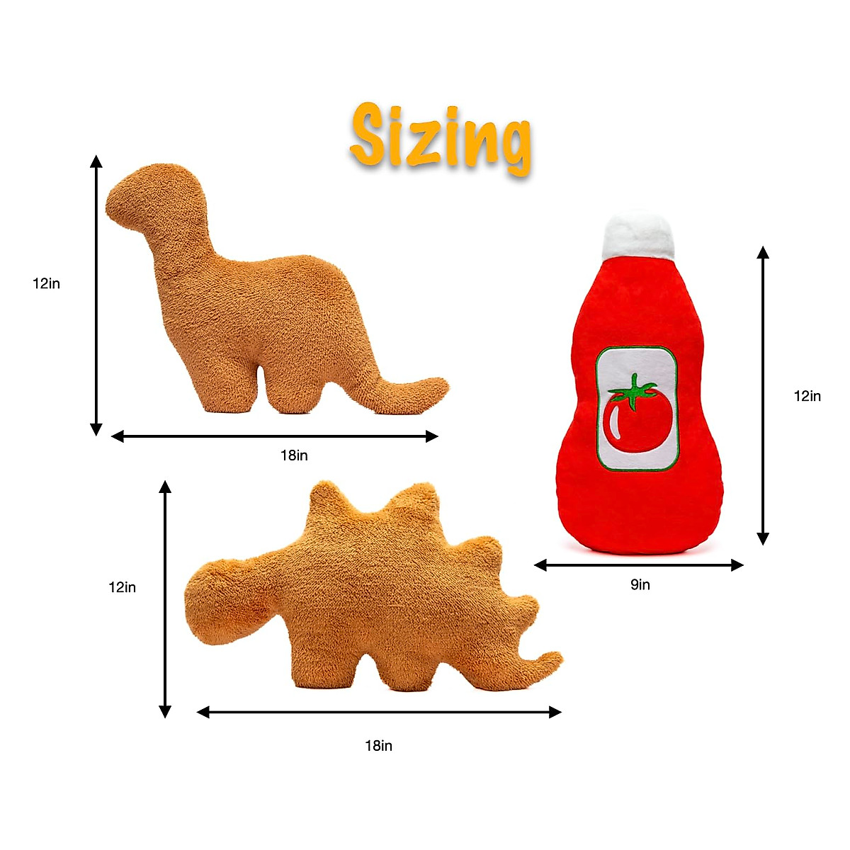 Elmwell Dino Nugget Plush Bundle: Snuggle into Softness with Dino Nugget Duo and Ketchup Pillow Pal – Irresistibly Cozy and Squishy