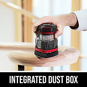 SKIL PWR CORE 12 Brushless 12V Compact Detail Sander Kit with Up to 12,000 OPM Includes 40pc Sandpaper(80/120/180/240 grits), Dust Box, 2.0Ah Battery and Charger - SR6608A-10,Red