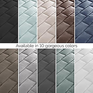 Southshore Fine Living, Inc. Oversized King Quilt Set, Brick Pattern Stitching, Lightweight Bedding Quilt, Soft Coverlet with Matching Pillow Shams, California King Quilt Sets Oversized, Black